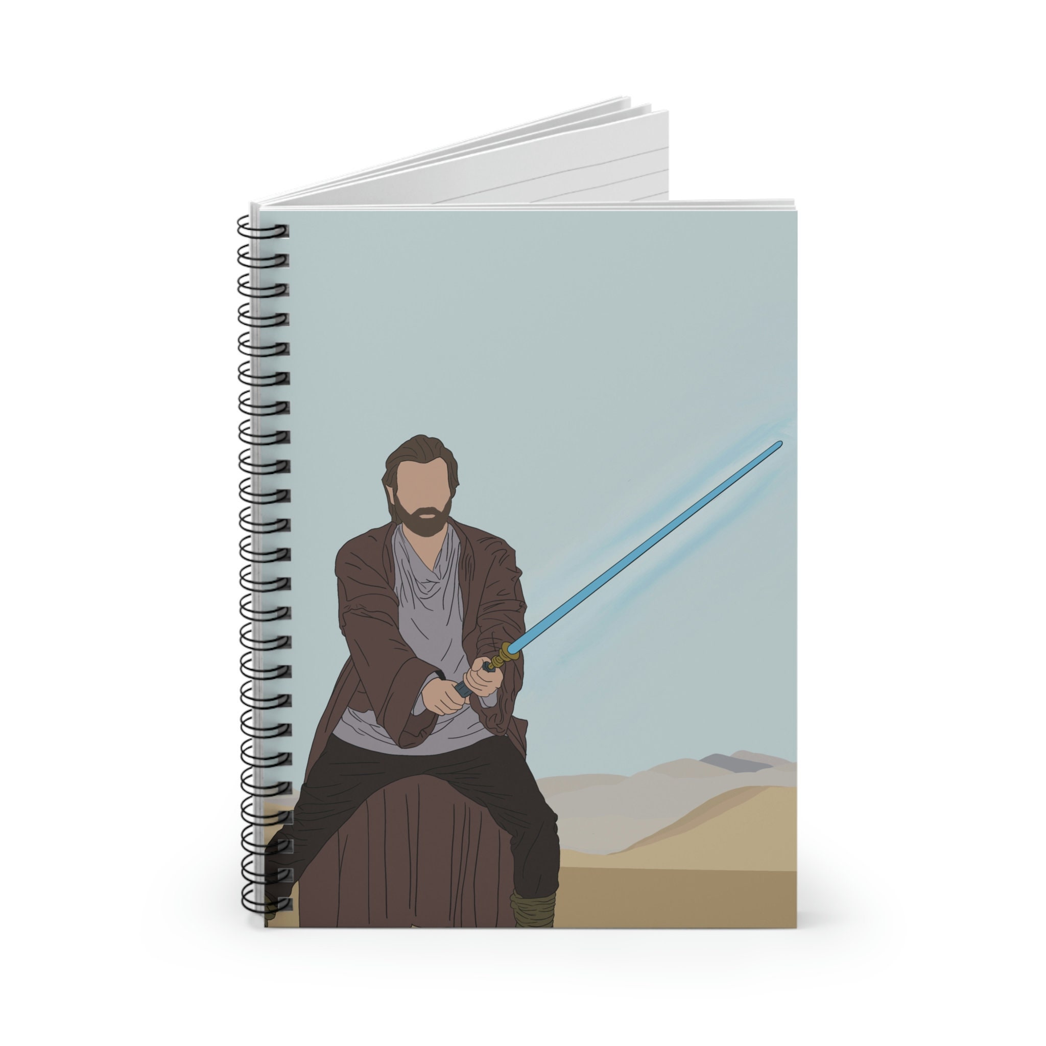 Obi Wan Kenobi Notebook, Star Wars Notebook, Grogu, Lightsaber Spiral ...
