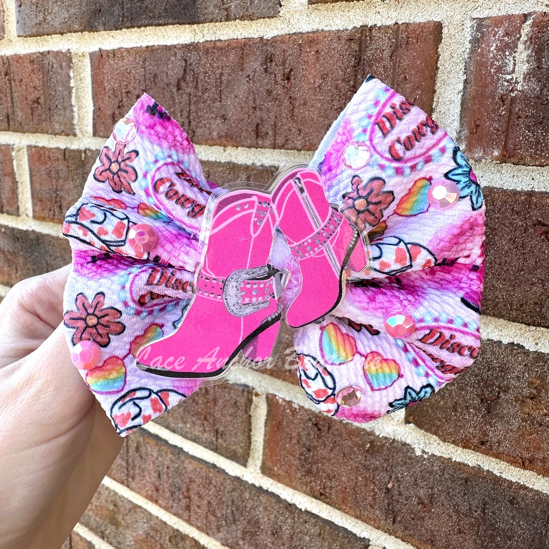 Rodeo Pink Bling Hair Bow or Wrap - First Rodeo Western Handmade ...