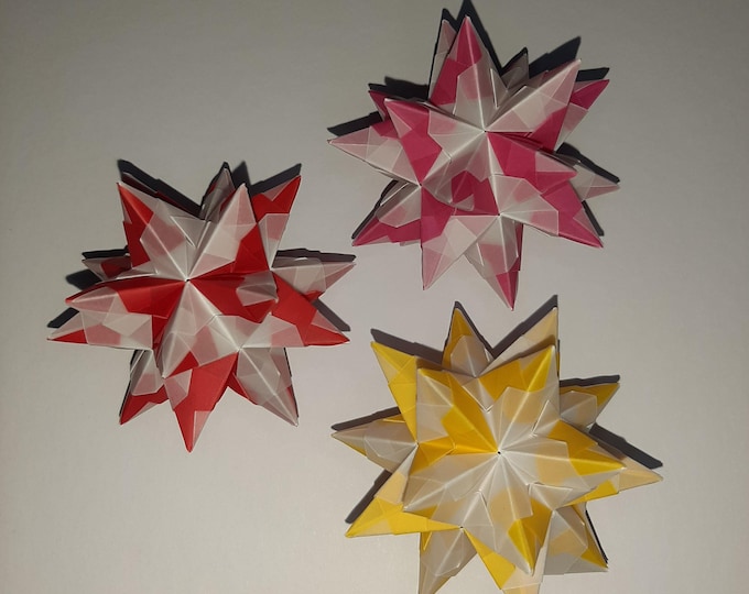 Origami Bastelset Bascetta 10 Sterne transparent Stern im Stern 5,0 cm ...
