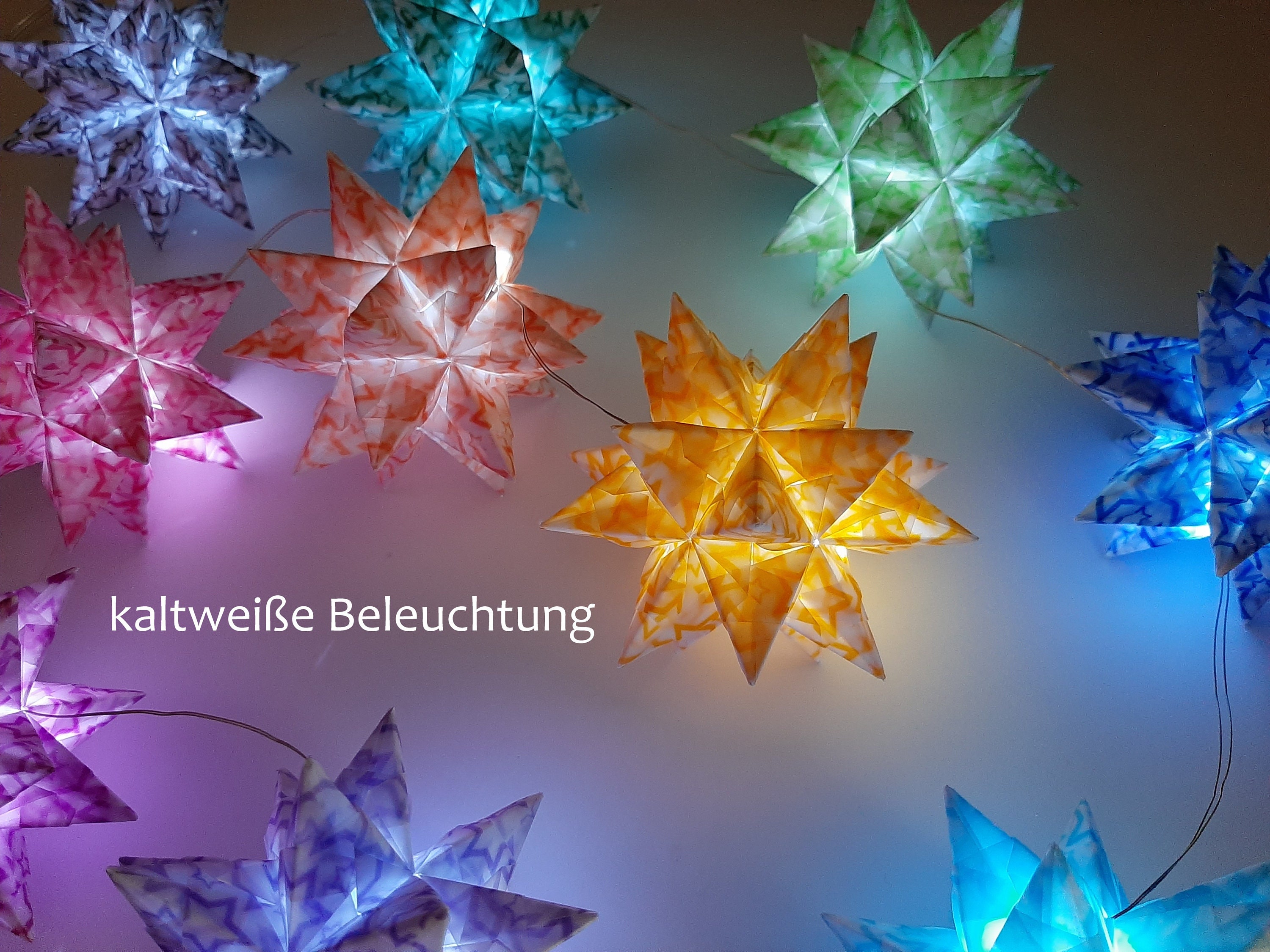 Origami Bastelset Bascetta 10 Sterne transparent Stern im Stern 5,0 cm ...