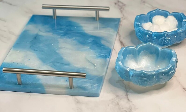 Frozen Inspired Resin Tray With Handles, Charcuterie Tray, Serving Tray ...