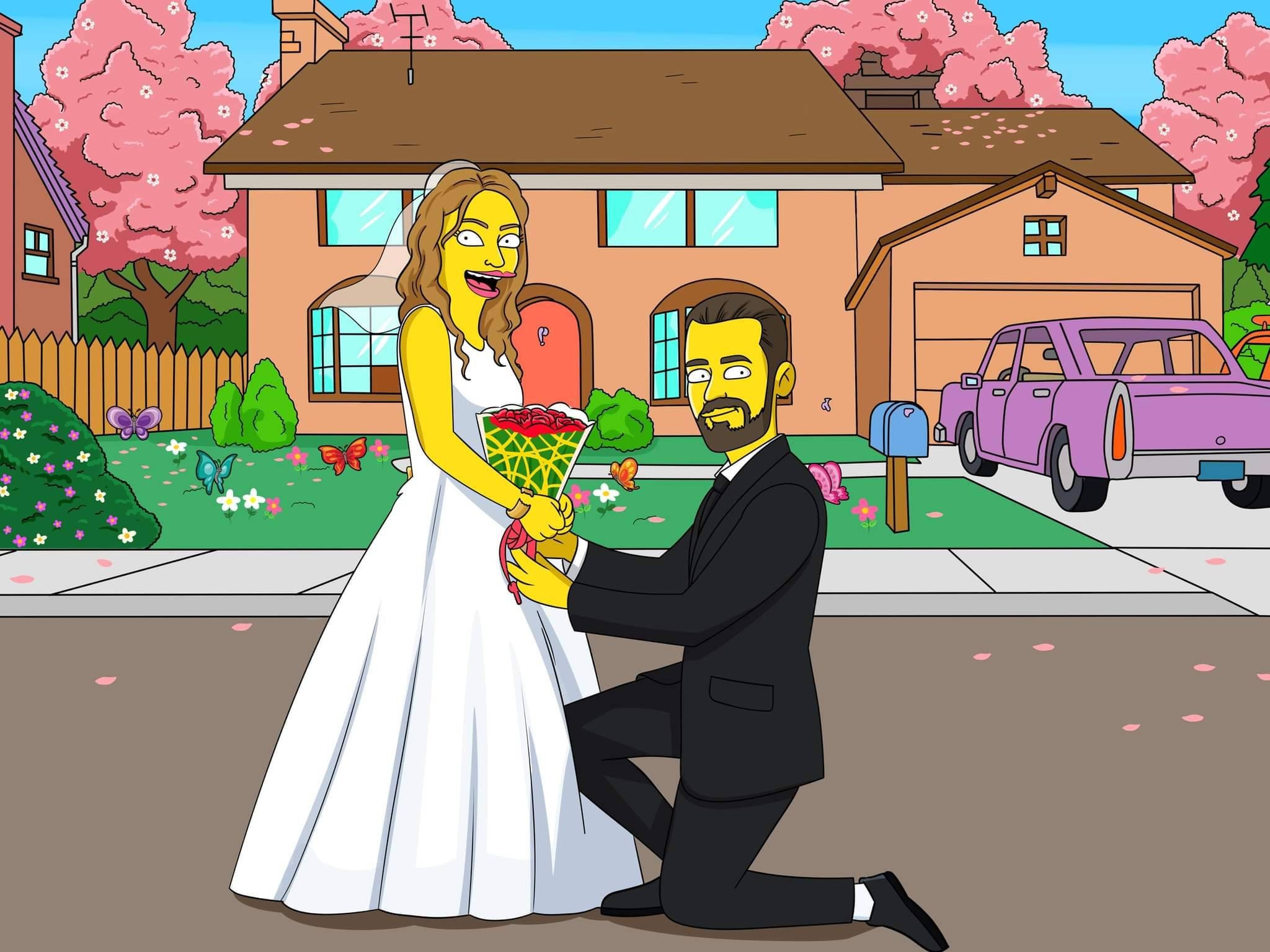 Simpson Custom Portrait, Hand Drawn Portrait, Yellow Characters for ...