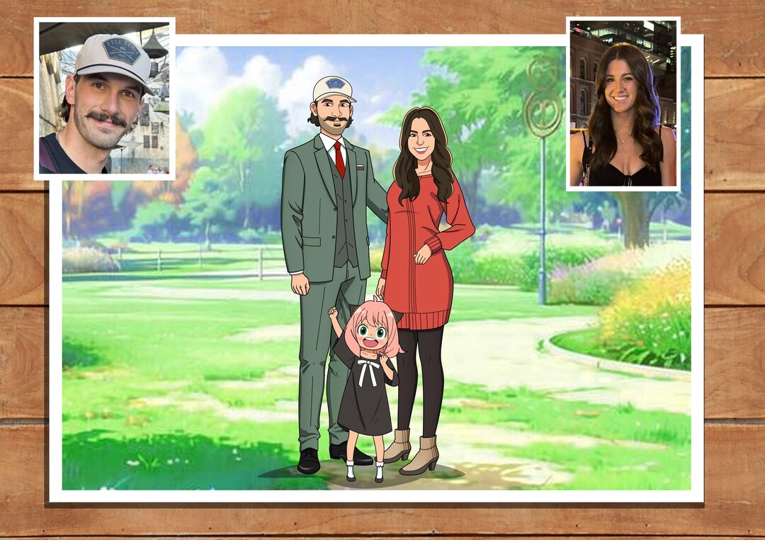 Fathers Day Best Gift, Personalized Spy Portrait, Couple Spy Anime ...