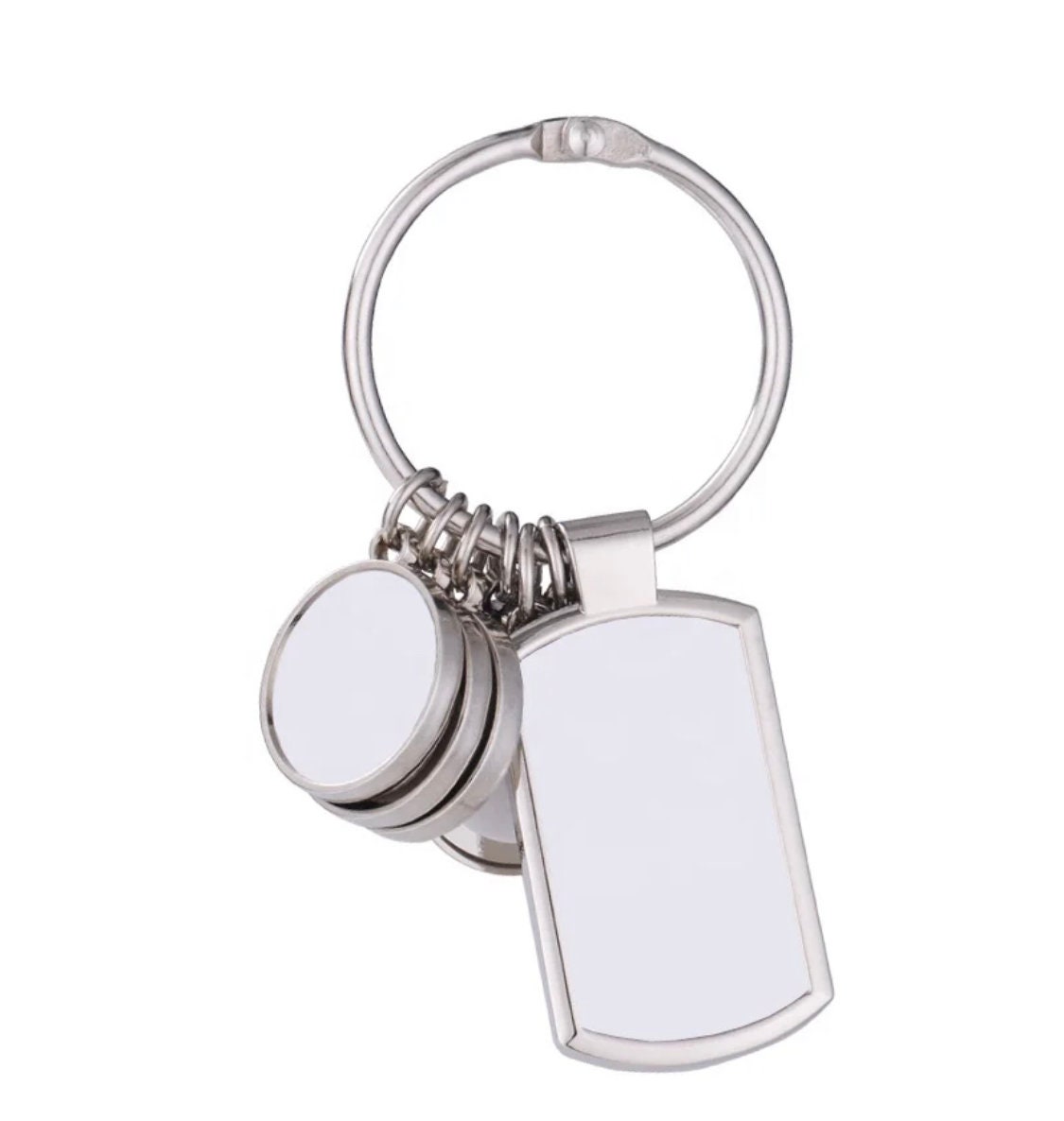 Sublimation Rectangle Keychain W/6pc Round Charms - Etsy