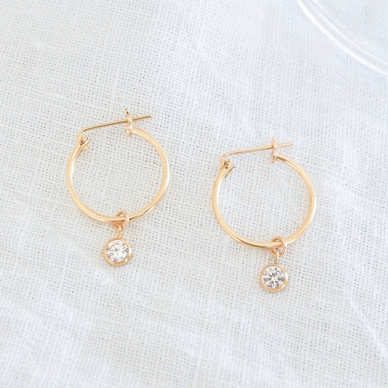 Charm Hoop Earrings - Etsy