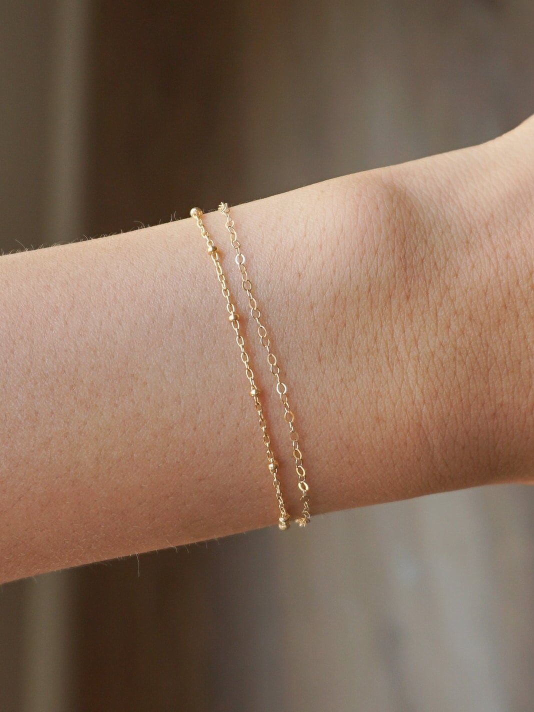 Gold Double Wrap Bracelet / Double Chain Bracelet / Double - Etsy