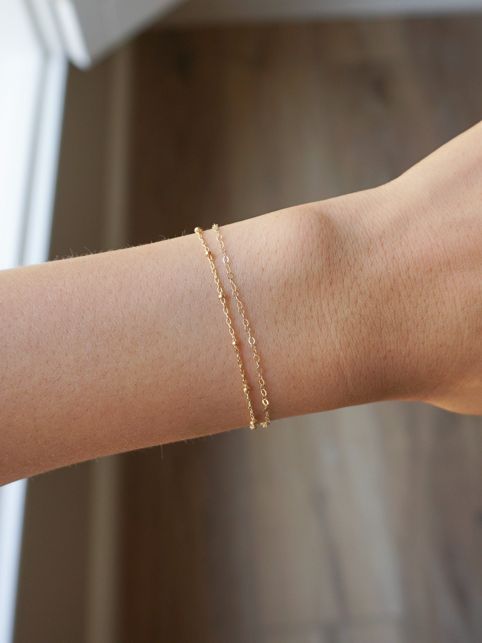 Gold Double Wrap Bracelet / Double Chain Bracelet / Double - Etsy