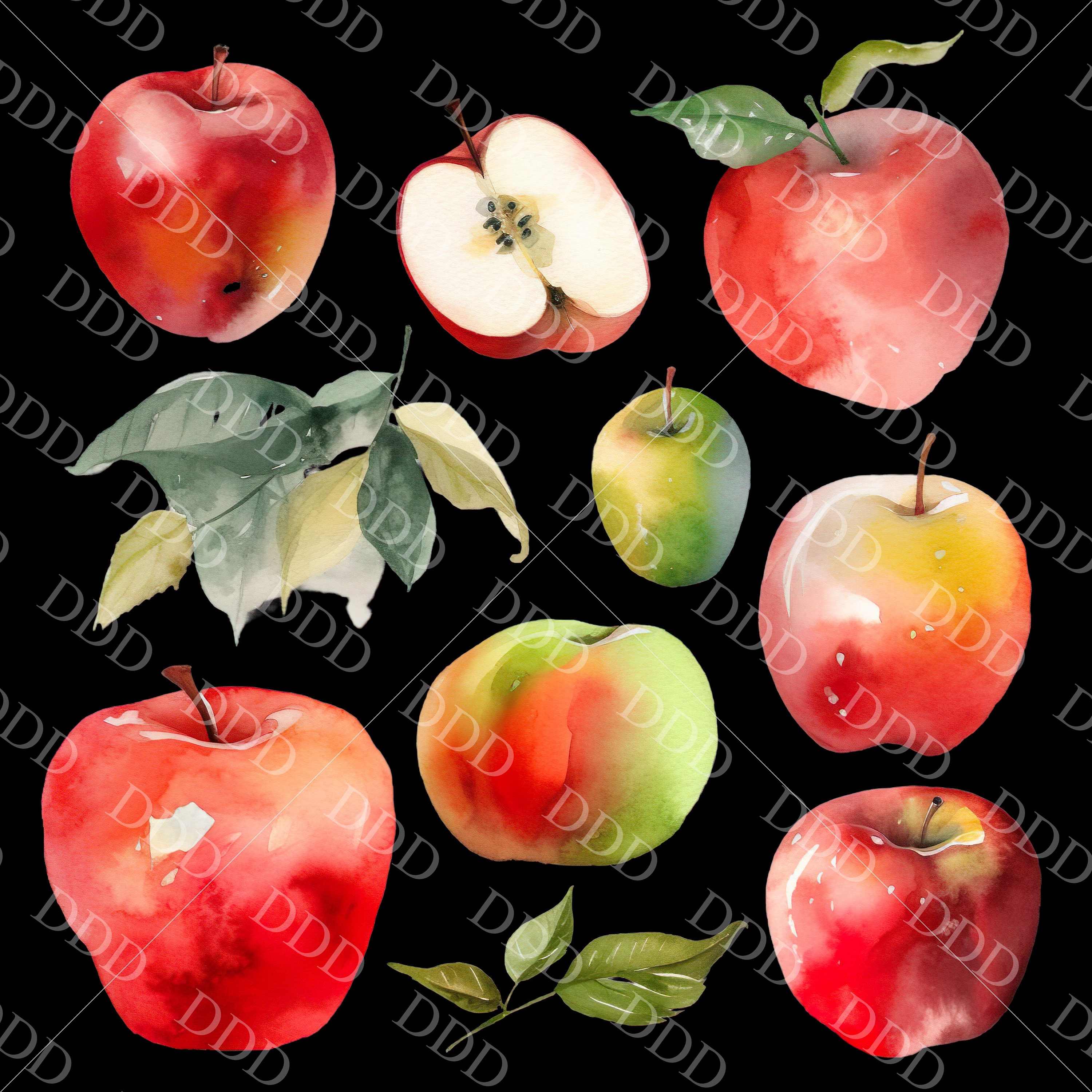 Apple Clipart, Fruit Clipart, Apple Clipart Bundle, Food Clipart ...