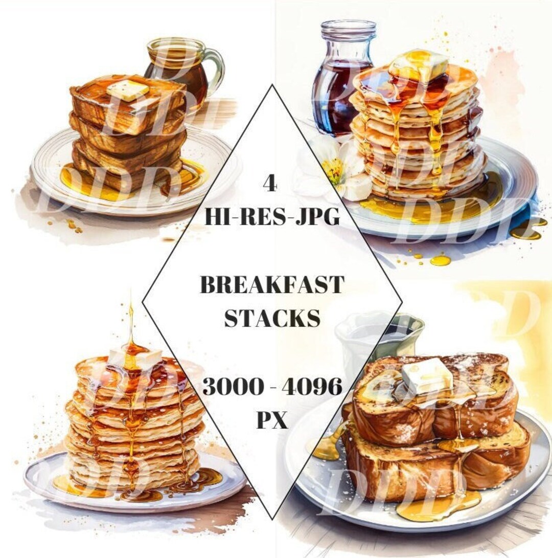 Breakfast Stacks Art, Downloadable, Pancakes, French Toast, JPG - Etsy