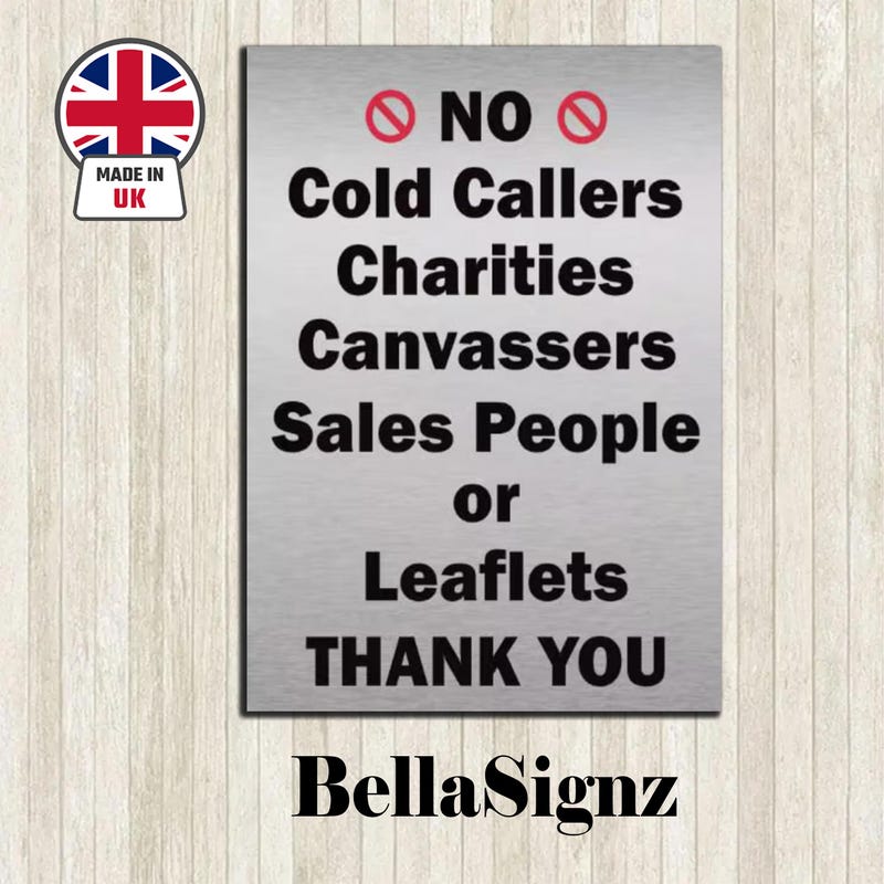 No Cold Callers Sign - Etsy UK