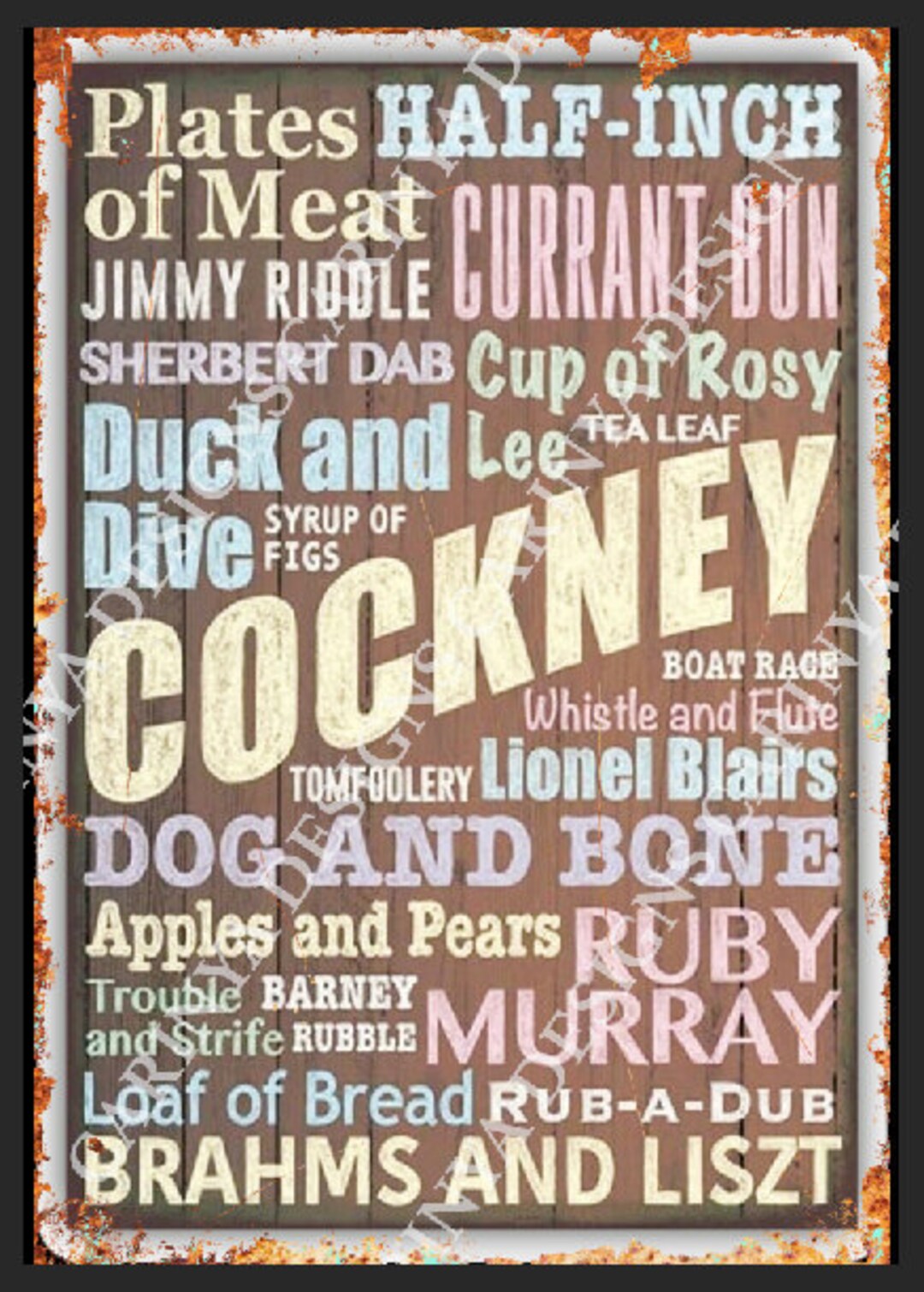 Cockney Rhyming Slang Funny Metal Sign Man Cave Garden Bar - Etsy UK