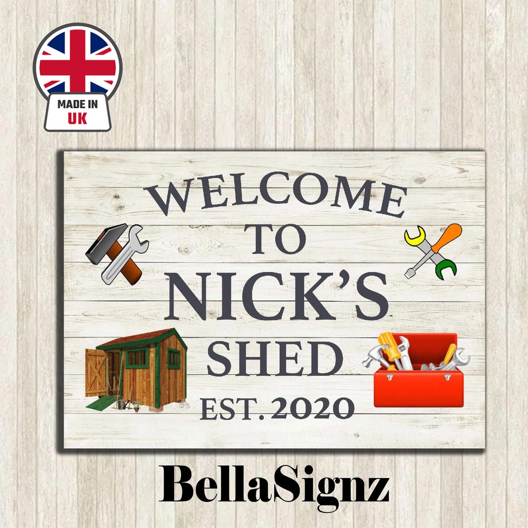 Personalized Garden Shed Sign, Custom Metal Plaque, Home Decor - Etsy UK