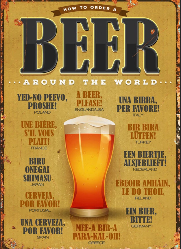 How to Order a Beer Around the World Sign Garage Shed Garden - Etsy