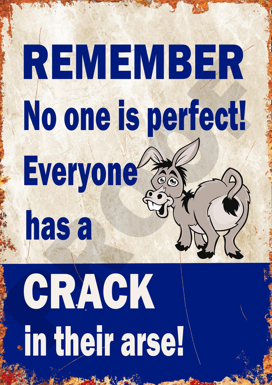 Funny Donkey Metal Sign: Man Cave Humor Home Decor - Etsy UK