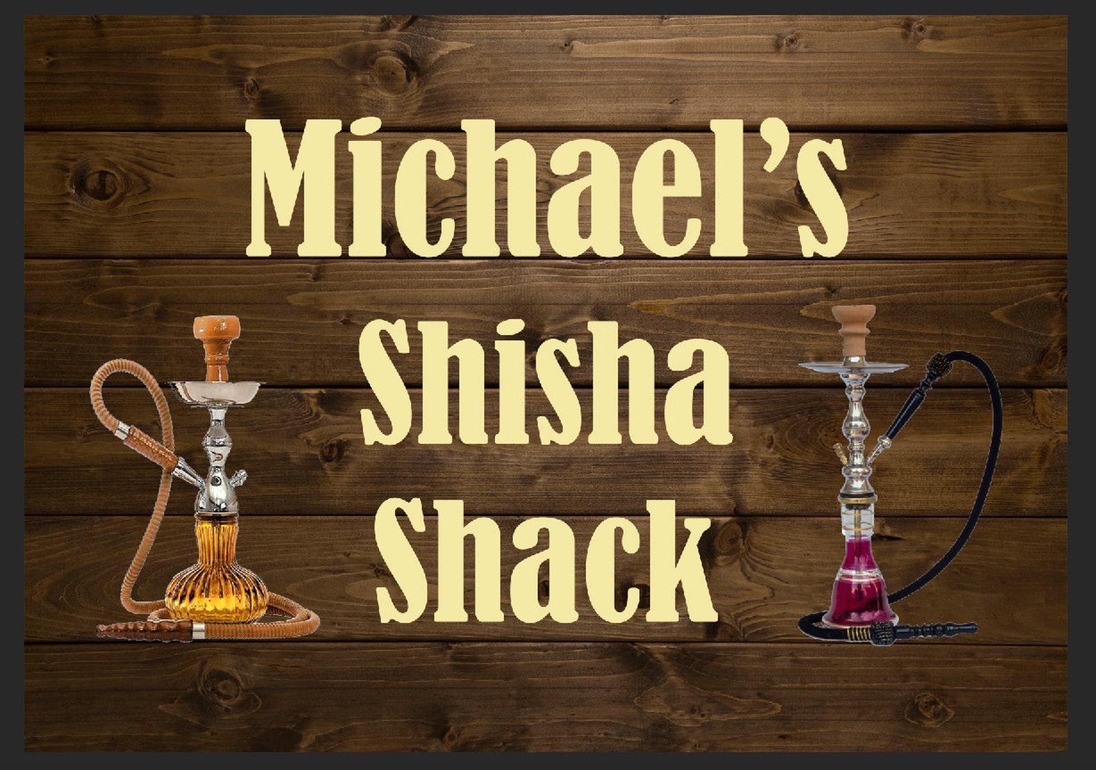 Shisha Shack Personalised Metal Sign Shed Man Cave Lounge Hookah ...