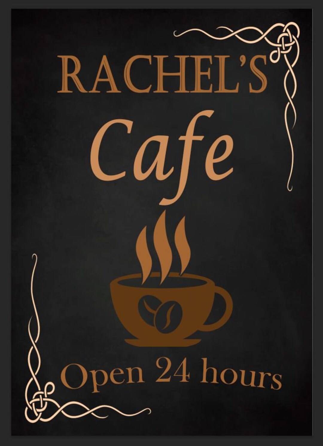 Personalized Cafe Metal Sign: Custom Kitchen, Coffee, Tea - Etsy
