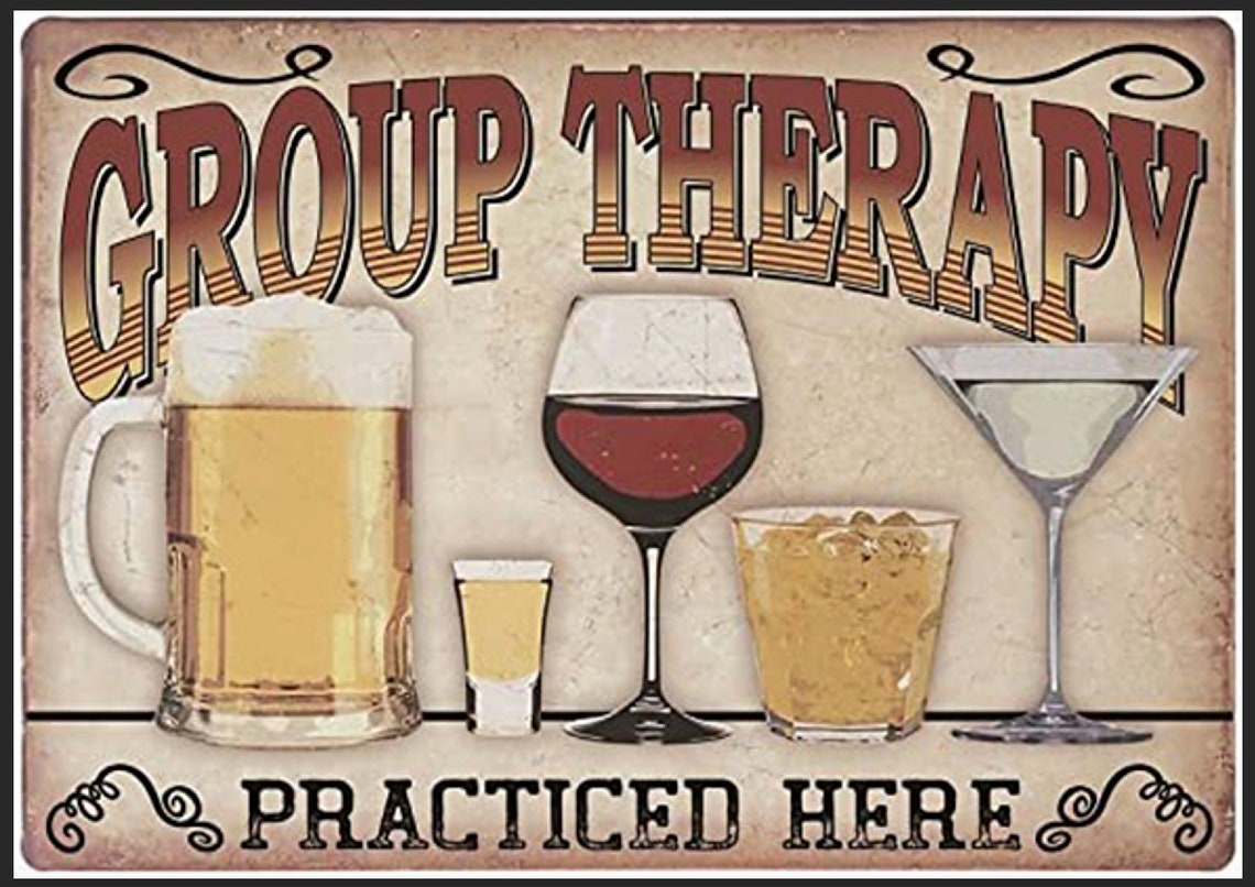 Group Therapy Practiced Here Metal Sign Pub Wall Plaque Party | Etsy