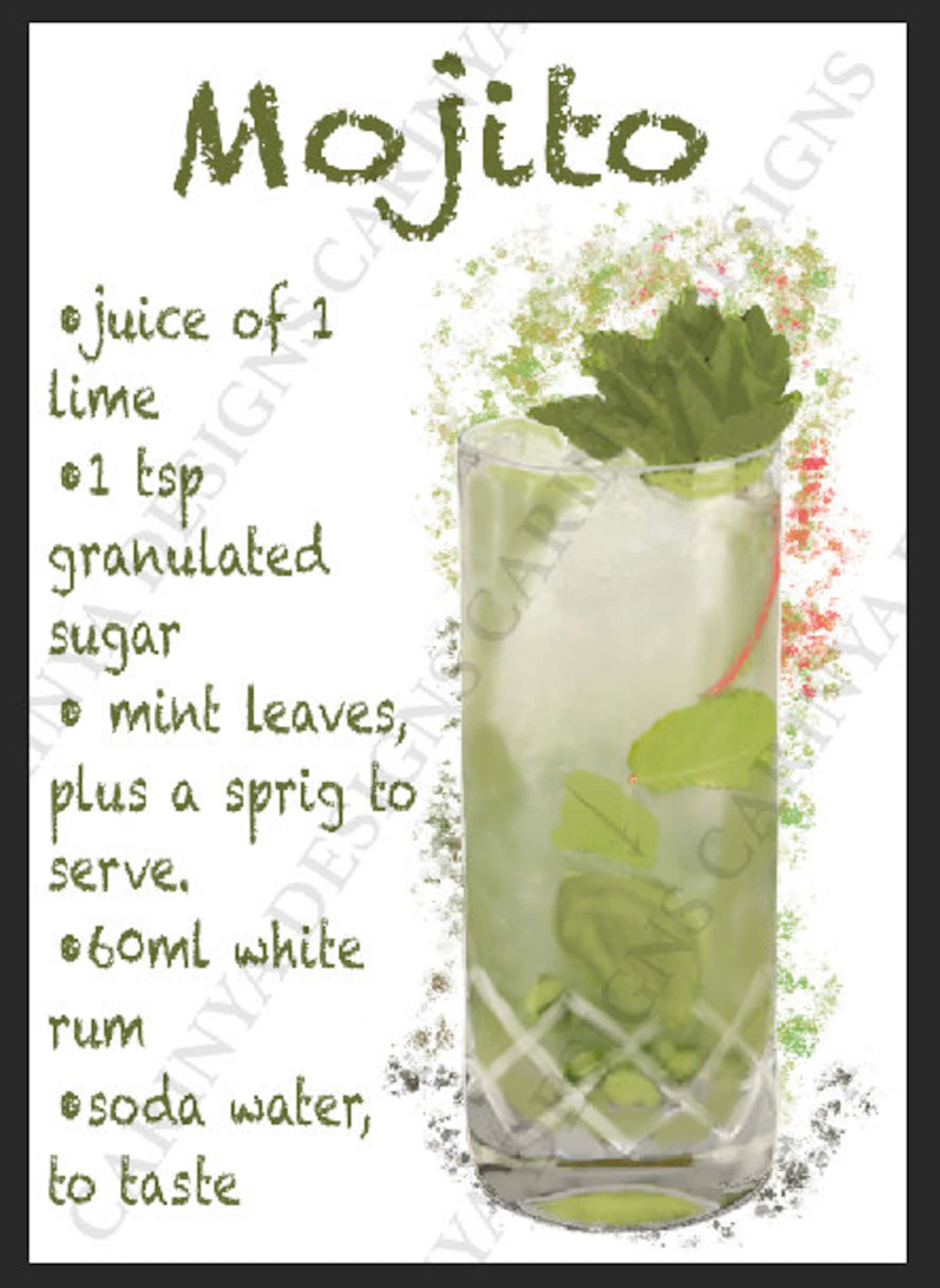 Mojito Cocktail Menu Metal Sign Pub Wall Plaque Novelty Gift - Etsy UK