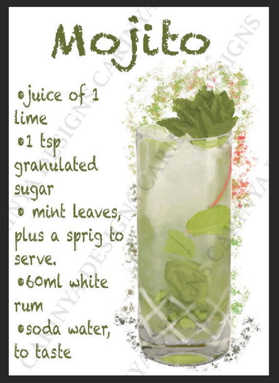 Mojito Cocktail Menu Metal Sign Pub Wall Plaque Novelty Gift | Etsy