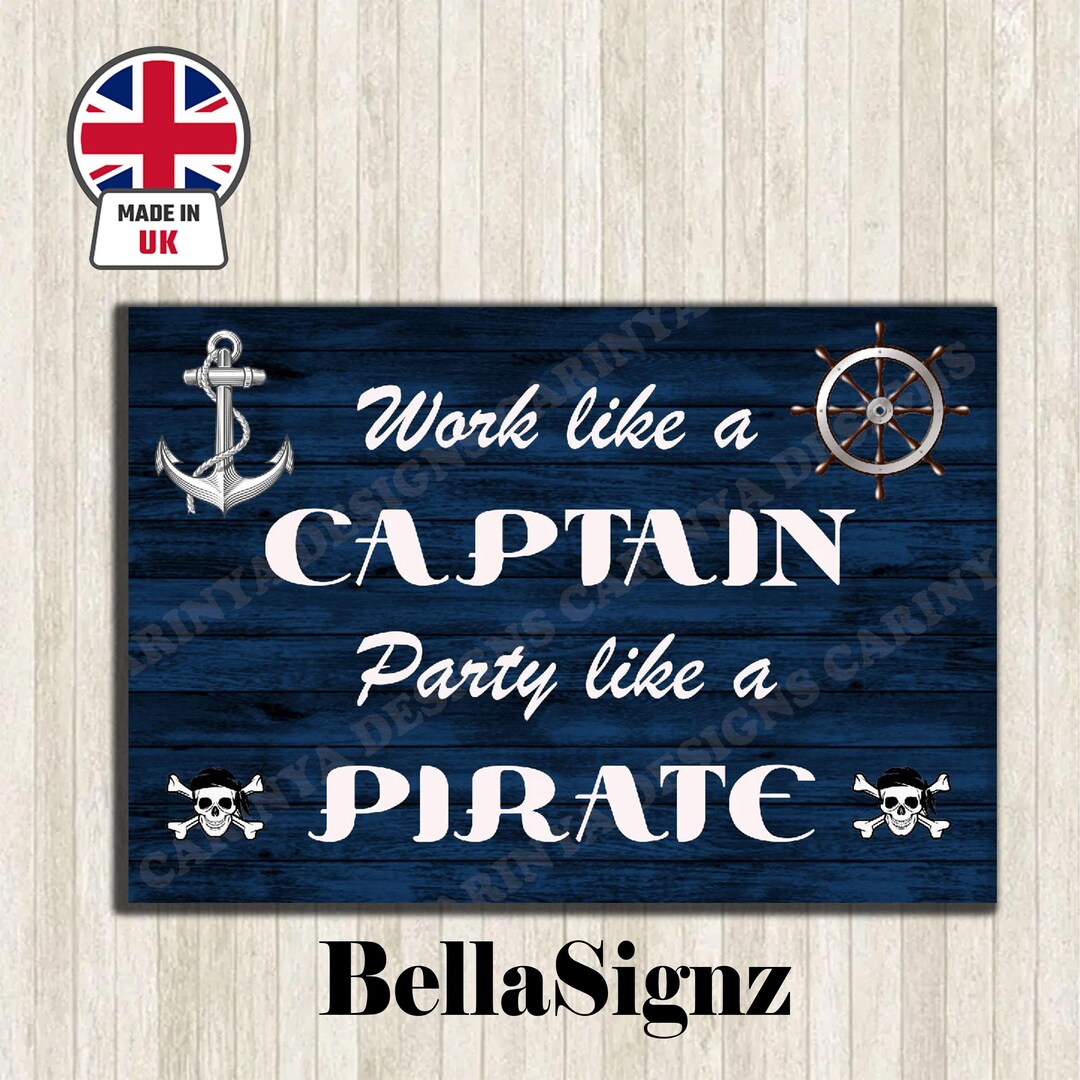 Funny Captain Pirate Metal Sign: Man Cave, Bar, Garage Decor - Etsy