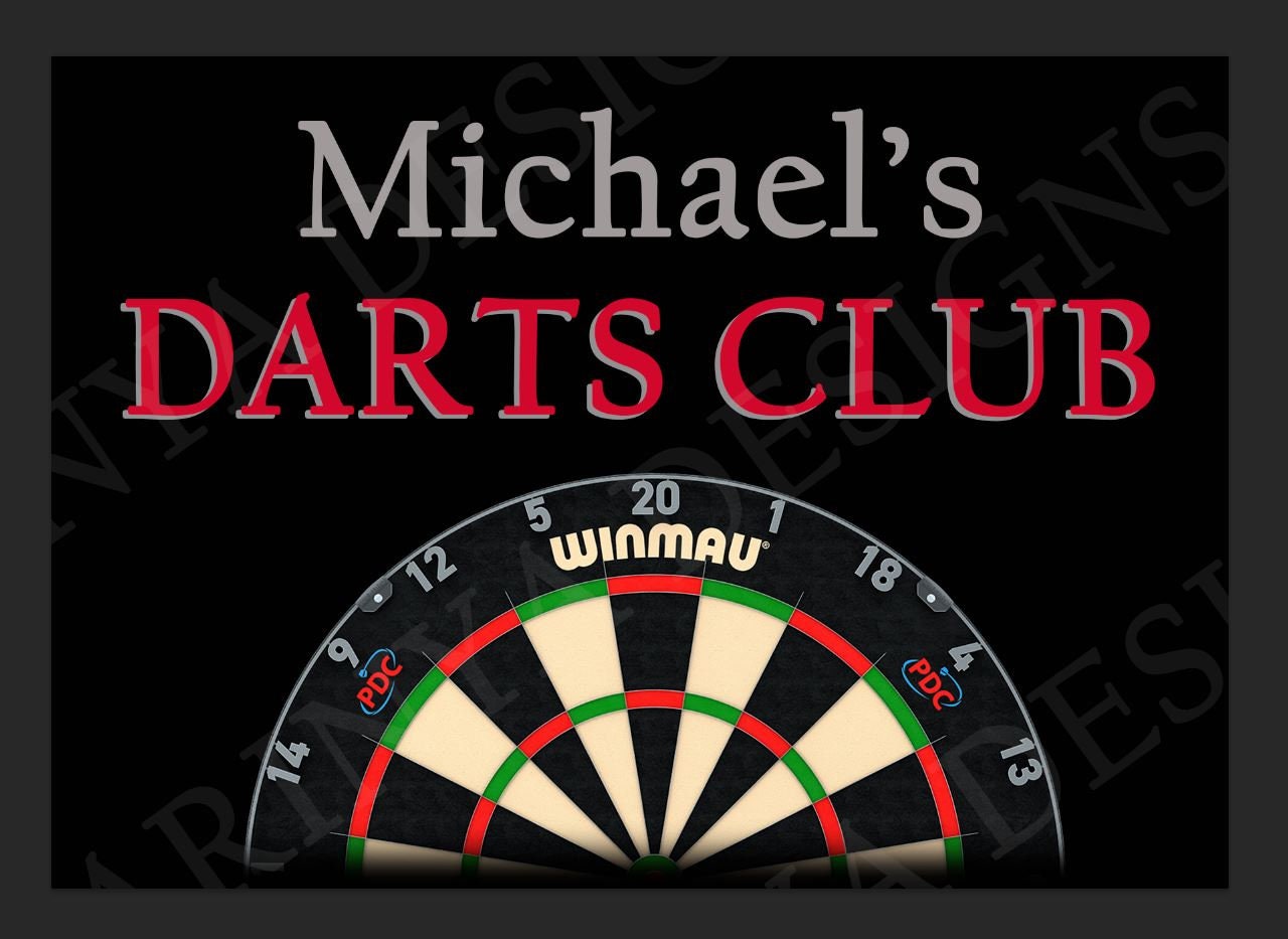 Darts Club Sign Personalised Home Bar Pub Man Cave Shed Garage - Etsy UK