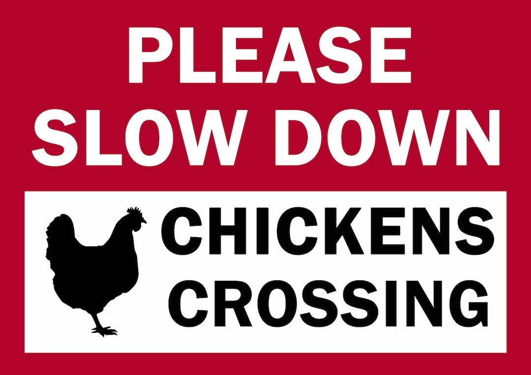 Caution Chickens Crossing Metal Sign Park Farm Gate Cattery Wall Fence ...