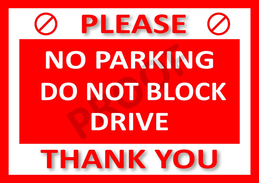 No Parking Do Not Block Drive Metal Sign Waterproof Red Security ...