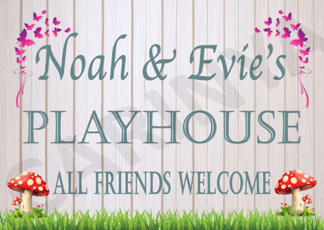 Personalised Any Name Playhouse Sign Metal Sign Bedroom Play Room Child ...