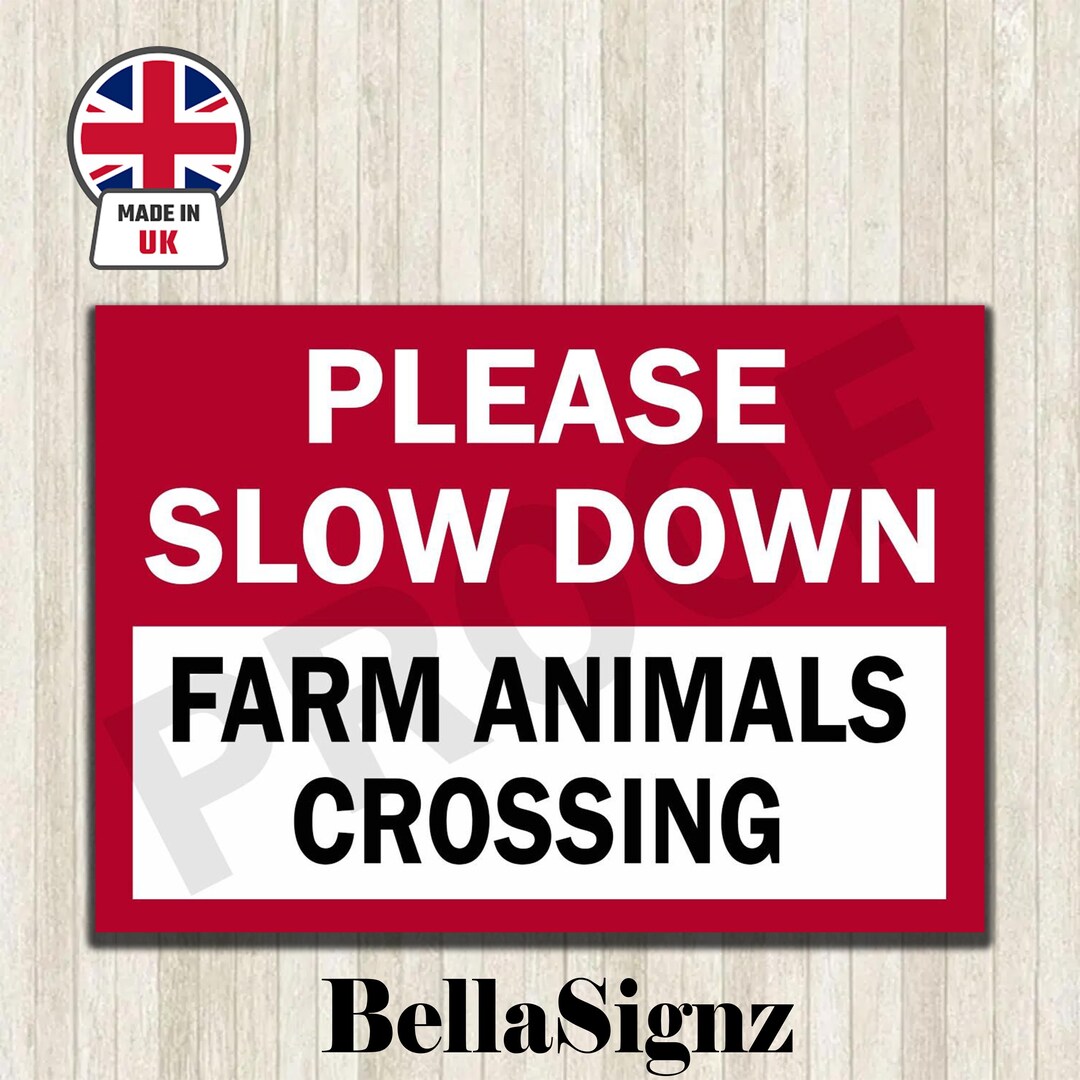 Farm Animals Crossing Sign: Metal Road Sign - Etsy UK