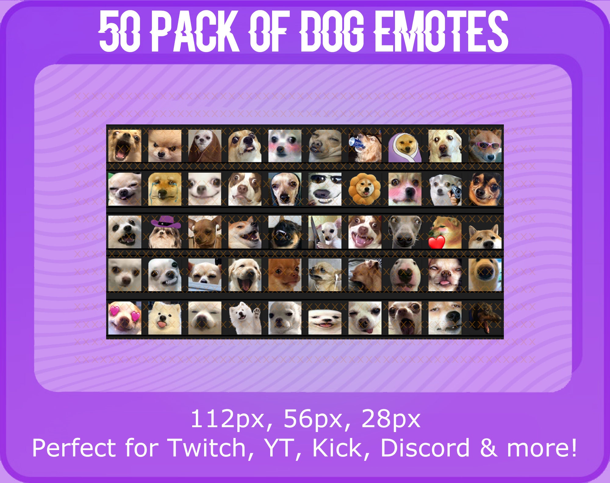 Dog Emotes 50 Pack | Meme Doge Twitch Youtube Emotes - Etsy