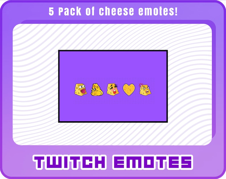 5 Pack Cheese Emotes Kawaii Twitch Emote - Etsy