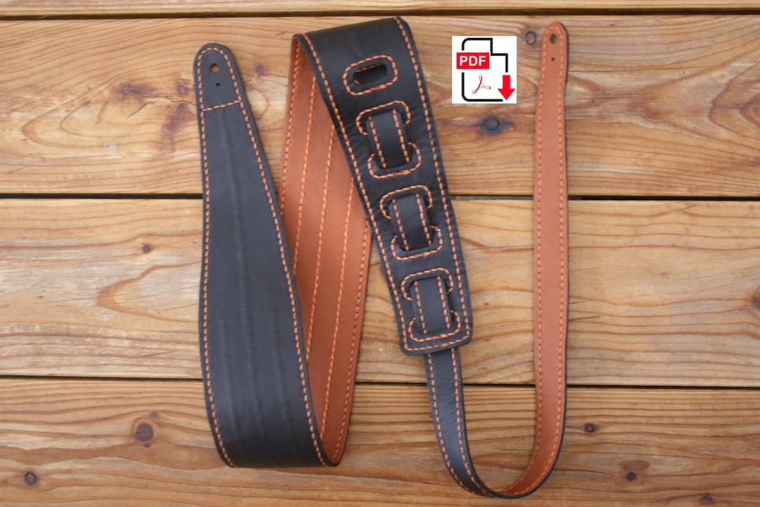 Ergonomic Guitar Strap Pattern: Leathercraft PDF (line_2) - Etsy