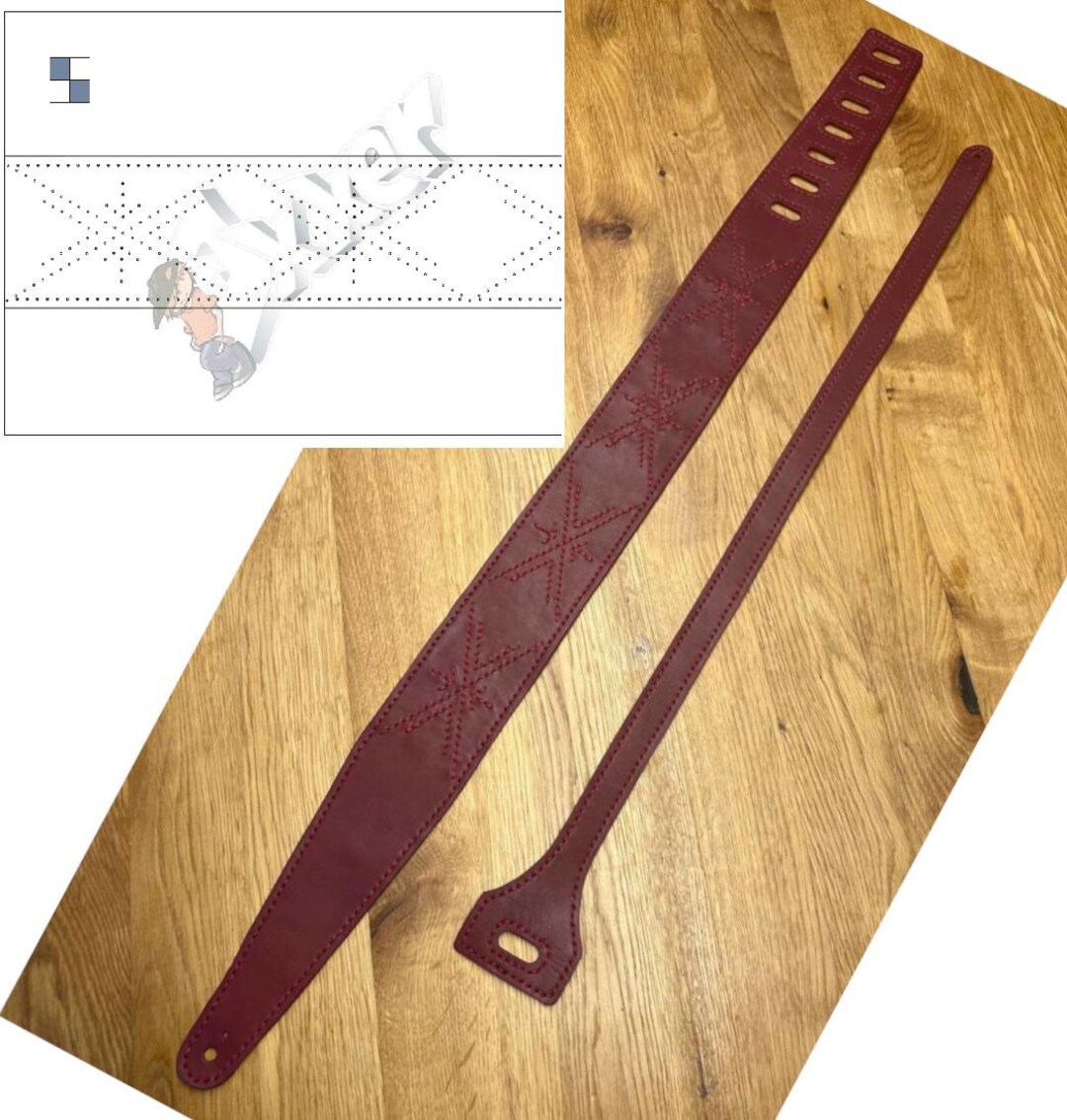 Guitar Strap Two Digital Patterns Cross&arrow- Ergonomic Pattern ...