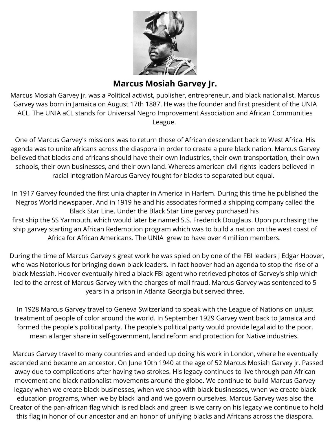 Marcus Garvey Literacy - Etsy