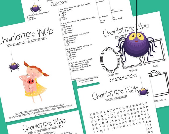 Charlotte's Web Novel Study Activities, Charlotte's Web, Digital ...