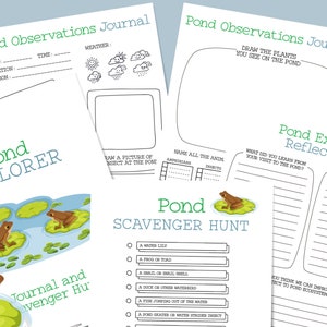 Pond Explorer Journal and Scavenger Hunt, Digital Download, Instant ...