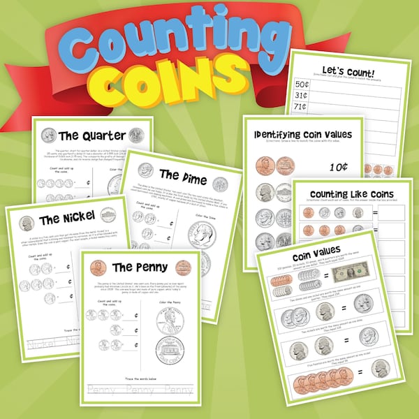 Kids Money Worksheets - Etsy