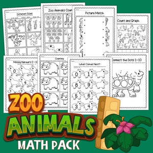 Zoo Animals Math Printable Set, Zoo Animals, Math, Printable Set ...
