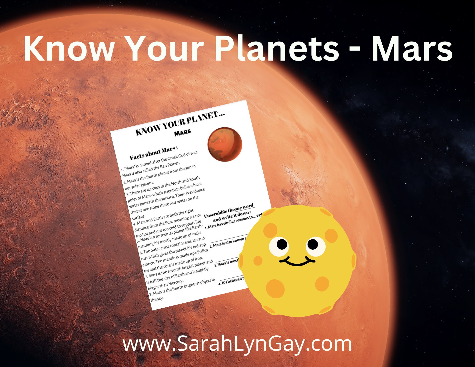 Know Your Planet Mars, Mars, Planets, Digital Download, Printable ...