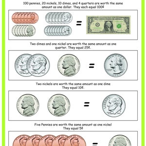 Counting Coins Money Worksheets, Instant Download, Digital Download ...