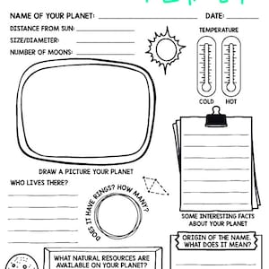 Design Your Own Planet, Instant Download, STEM Workbook, Digital ...