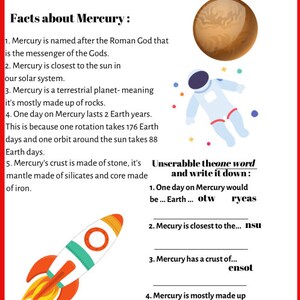 Know Your Planet Mercury, Know Your Planets, Mercury, Digital Download ...