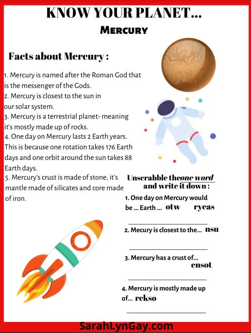 Know Your Planet Mercury, Know Your Planets, Mercury, Digital Download ...