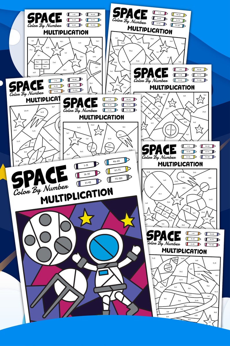 Space Place Value Printable Set, Multiplication, Multiplication ...