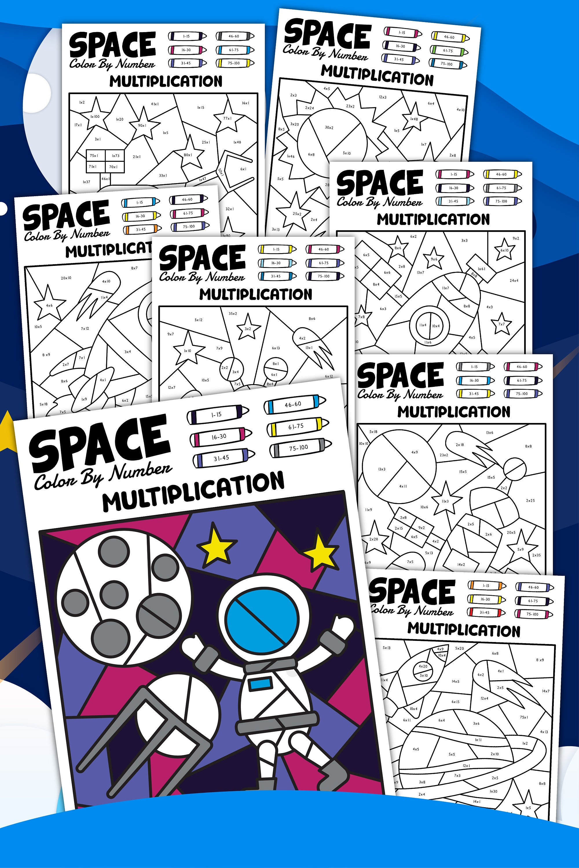 Space Place Value Printable Set, Multiplication, Multiplication ...