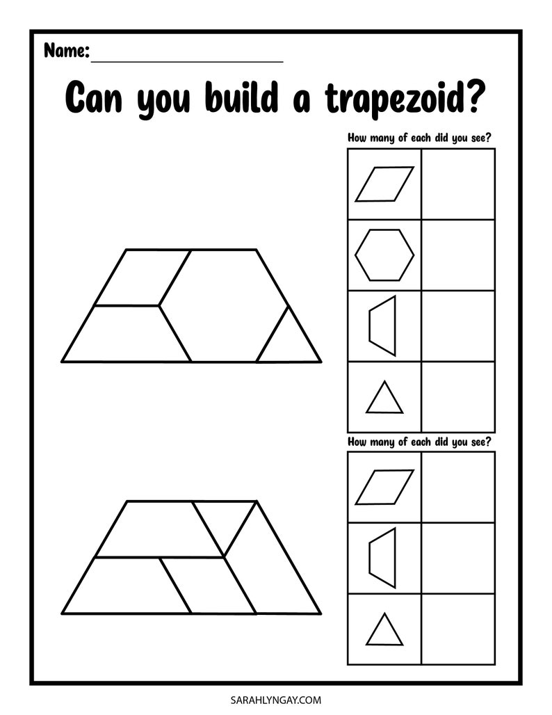 Shapes Pattern Blocks, Pattern Blocks, Shapes, Digital Download ...