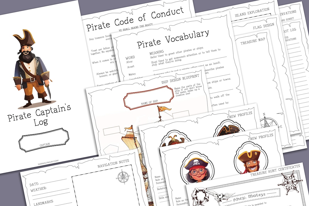 Pirate Captain's Log, Digital Download, Instant Download, Printable ...