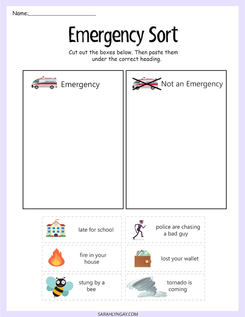 Emergency Activity Pack, Digital Download, Kid’s Workbook, Police, Fire ...