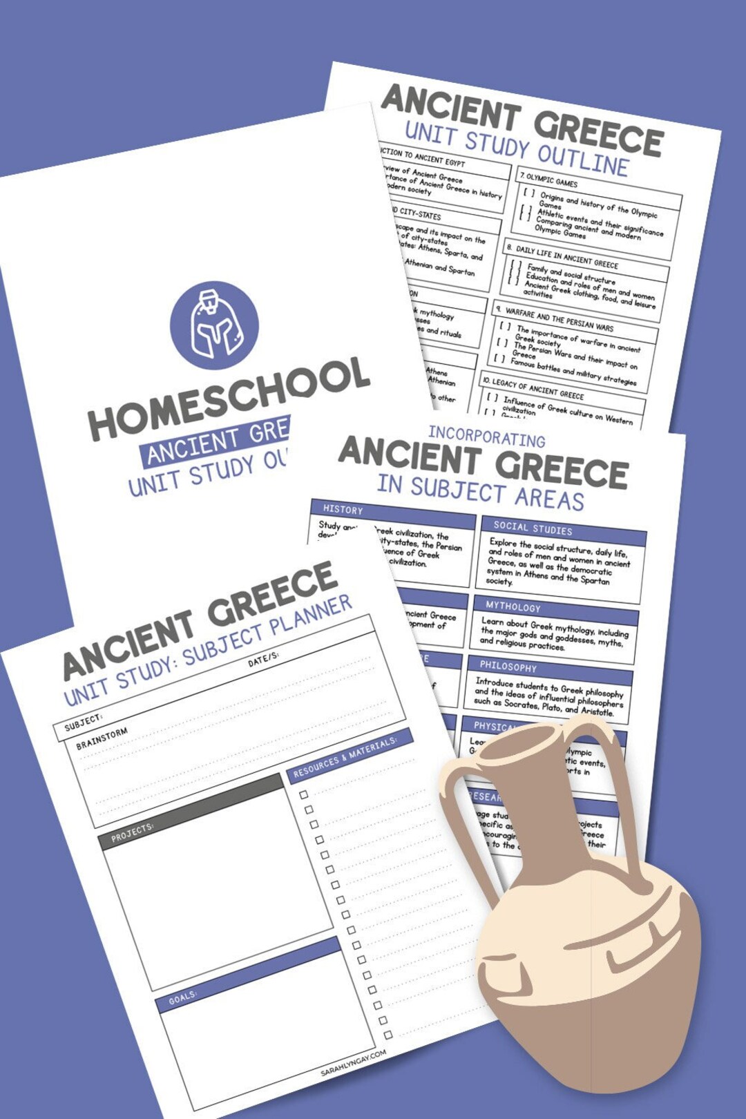 Ancient Greece Unit Study Outline, Ancient Greece, Digital Download ...