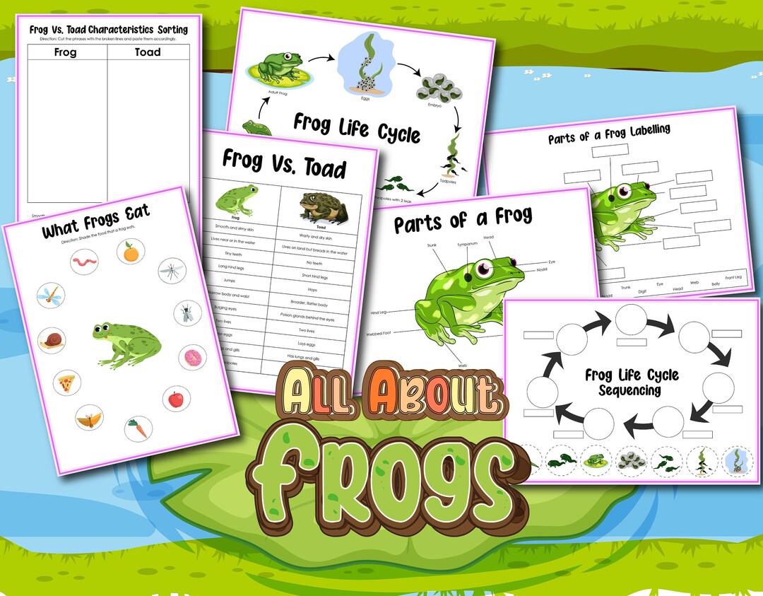 All About Frogs Kids Set, Frogs, Instant Download, Digital Download ...